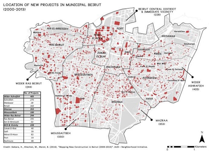 Mapping New Constructions in Beirut (2000-2013)