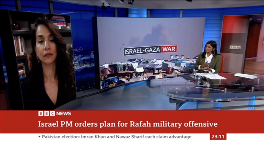 Jadaliyya Co-Editor Noura Erakat Discusses Israel's Planned Ground Invasion of Rafah on BBC (Video)