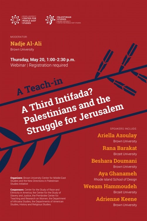 LIVE EVENT - Teach-In: A Third Intifada? Palestinians and the Struggle ...